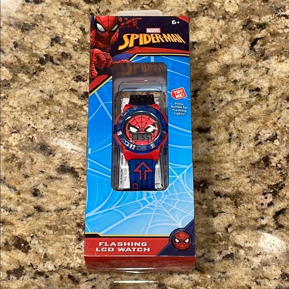 Marvel | Accessories | Spiderman Flashing Lcd Watch | Poshmark